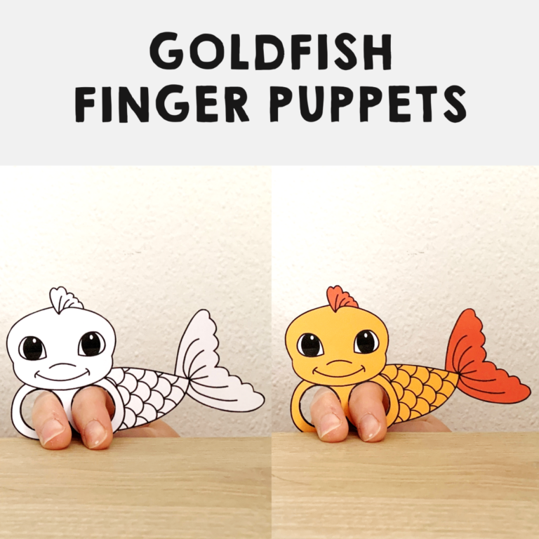 Goldfish Finger Puppet Printable Pet Animal Coloring Paper Craft ...