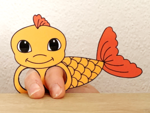 Goldfish Finger Puppet Printable Pet Animal Coloring Paper Craft ...