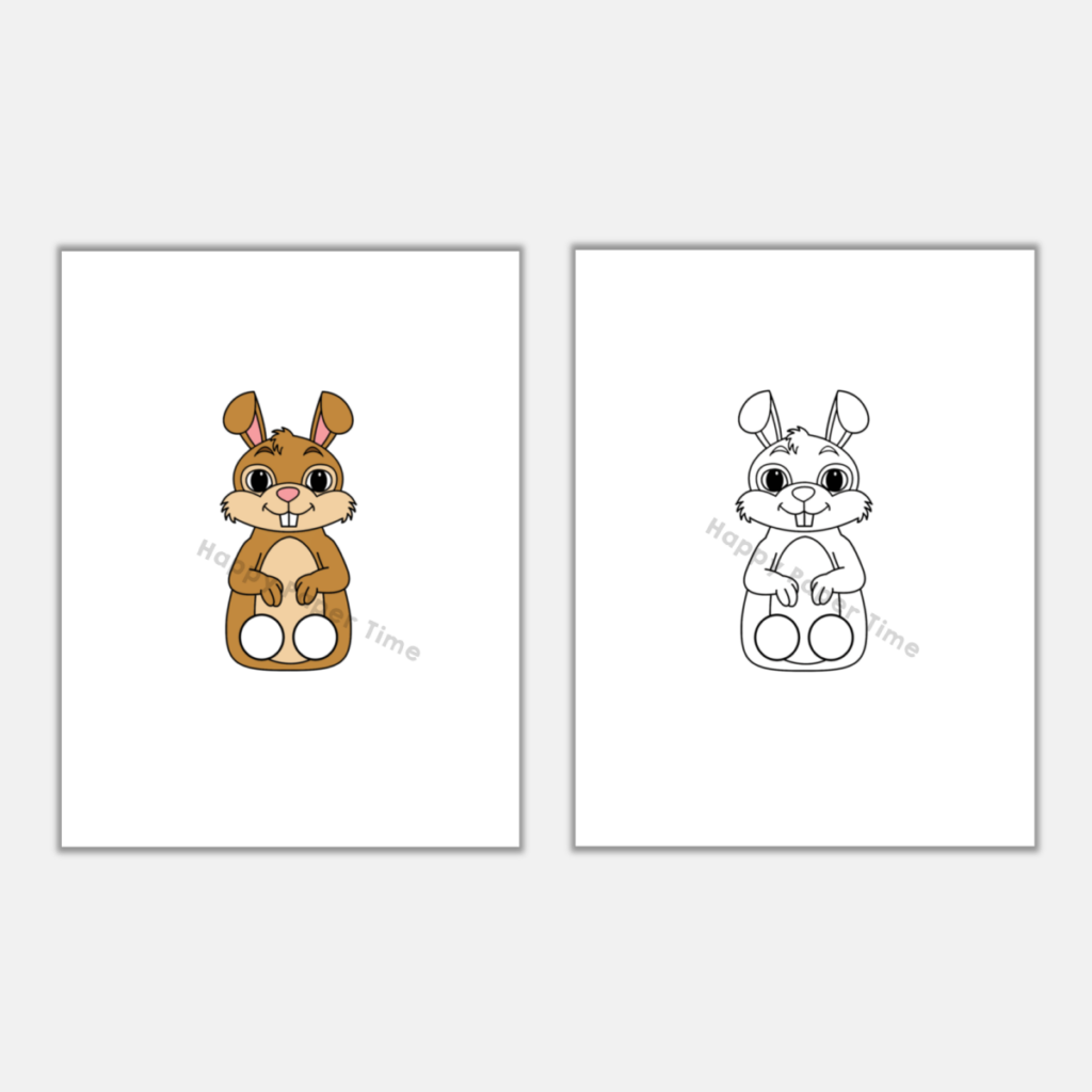 Bunny Finger Puppet Printable Rabbit Pet Animal Coloring Paper Craft ...