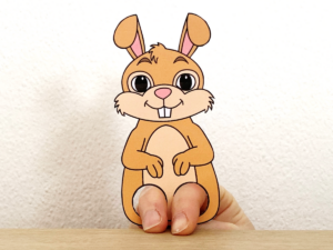 Bunny Finger Puppet Printable Rabbit Pet Animal Coloring Paper Craft ...
