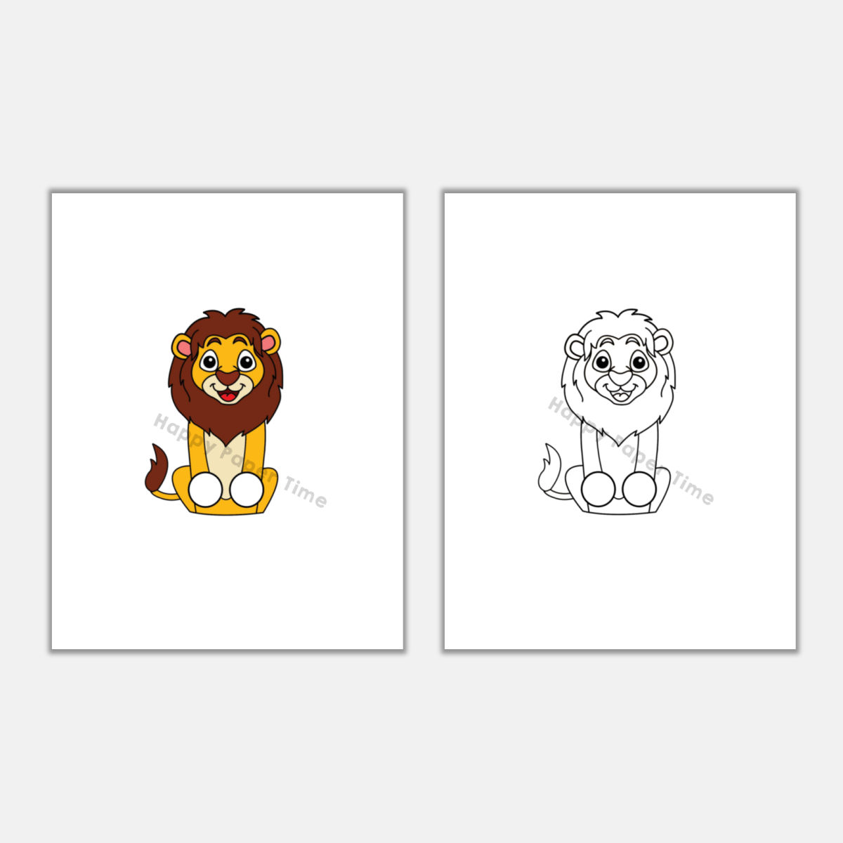 Lion Finger Puppet Printable African Animal Coloring Paper Craft ...