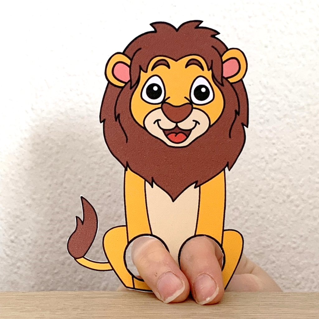 Lion Finger Puppet Printable African Animal Coloring Paper Craft ...