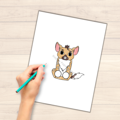 Hyena Finger Puppet Printable African Animal Coloring Paper Craft ...