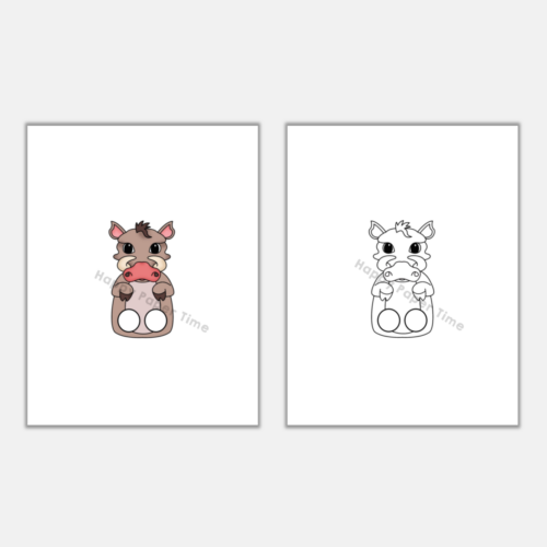 Warthog Finger Puppet Printable African Animal Coloring Paper Craft ...