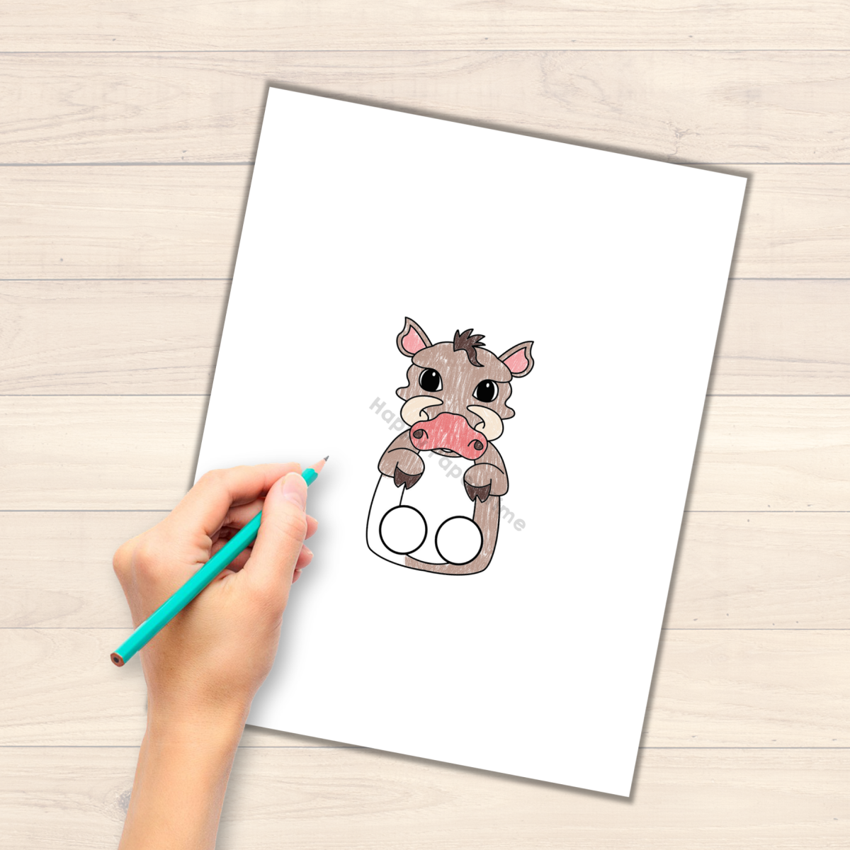 Warthog Finger Puppet Printable African Animal Coloring Paper Craft ...