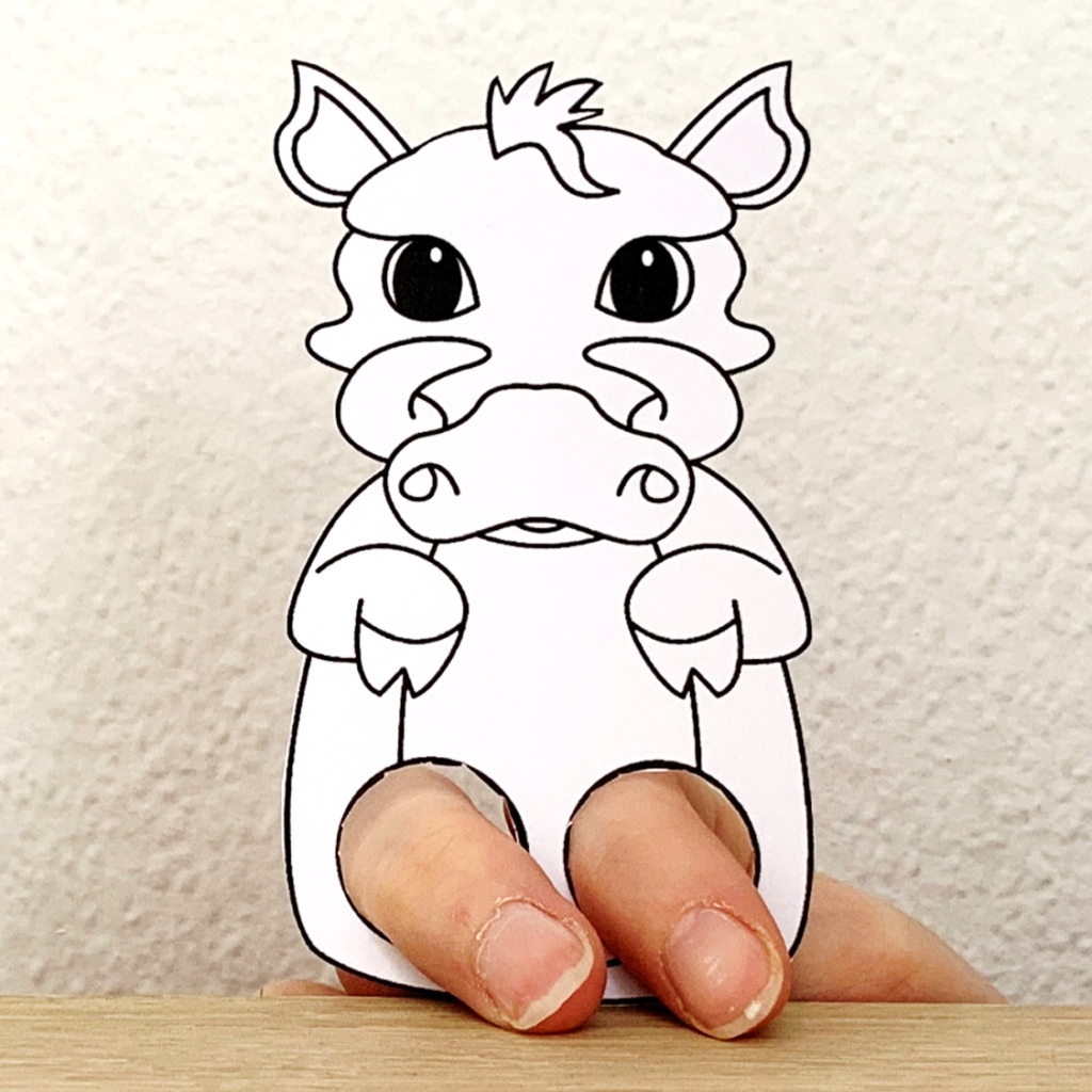 Warthog Finger Puppet Printable African Animal Coloring Paper Craft ...