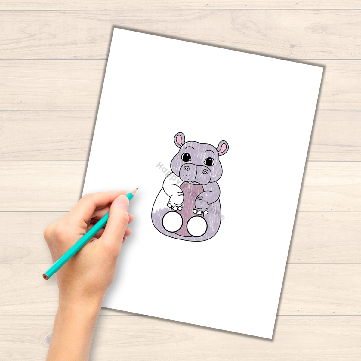 Hippo Finger Puppet Printable African Animal Coloring Paper Craft ...