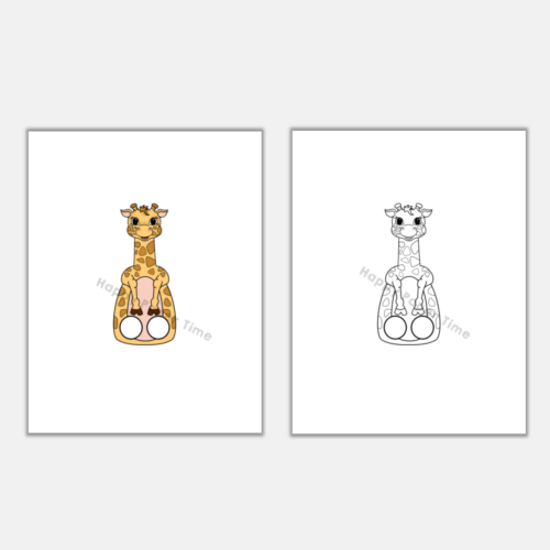 Giraffe Finger Puppet Printable African Animal Coloring Paper Craft ...