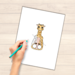 Giraffe Finger Puppet Printable African Animal Coloring Paper Craft ...