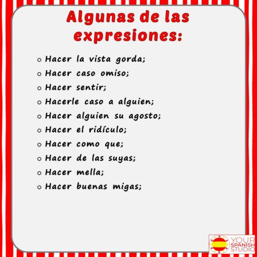 SPANISH ADVANCED VOCABULARY EXPRESSIONS WITH HACER NOTES AND ACTIVITIES ...
