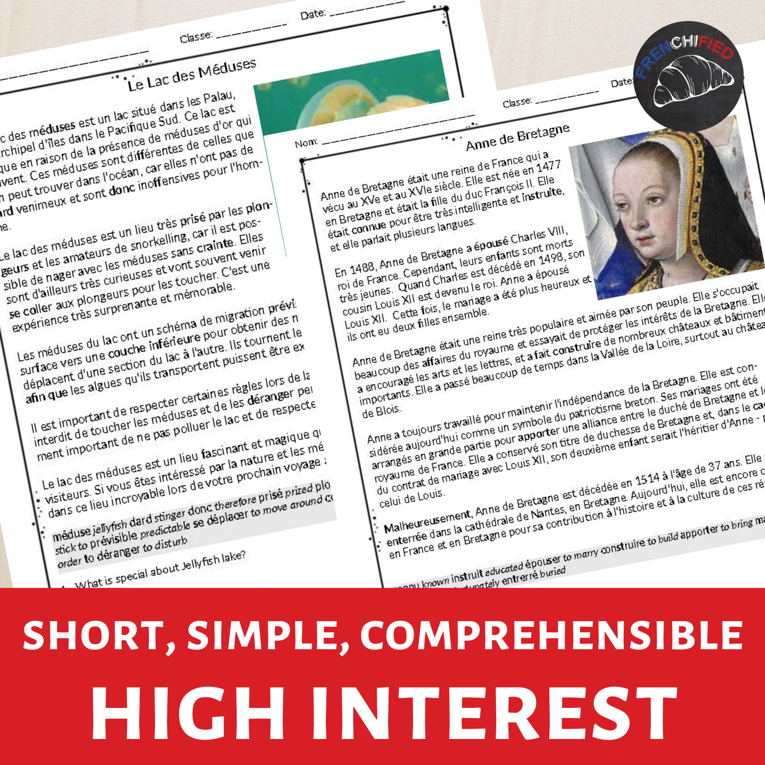 Short French reading passages - Bundle #1 | Made By Teachers