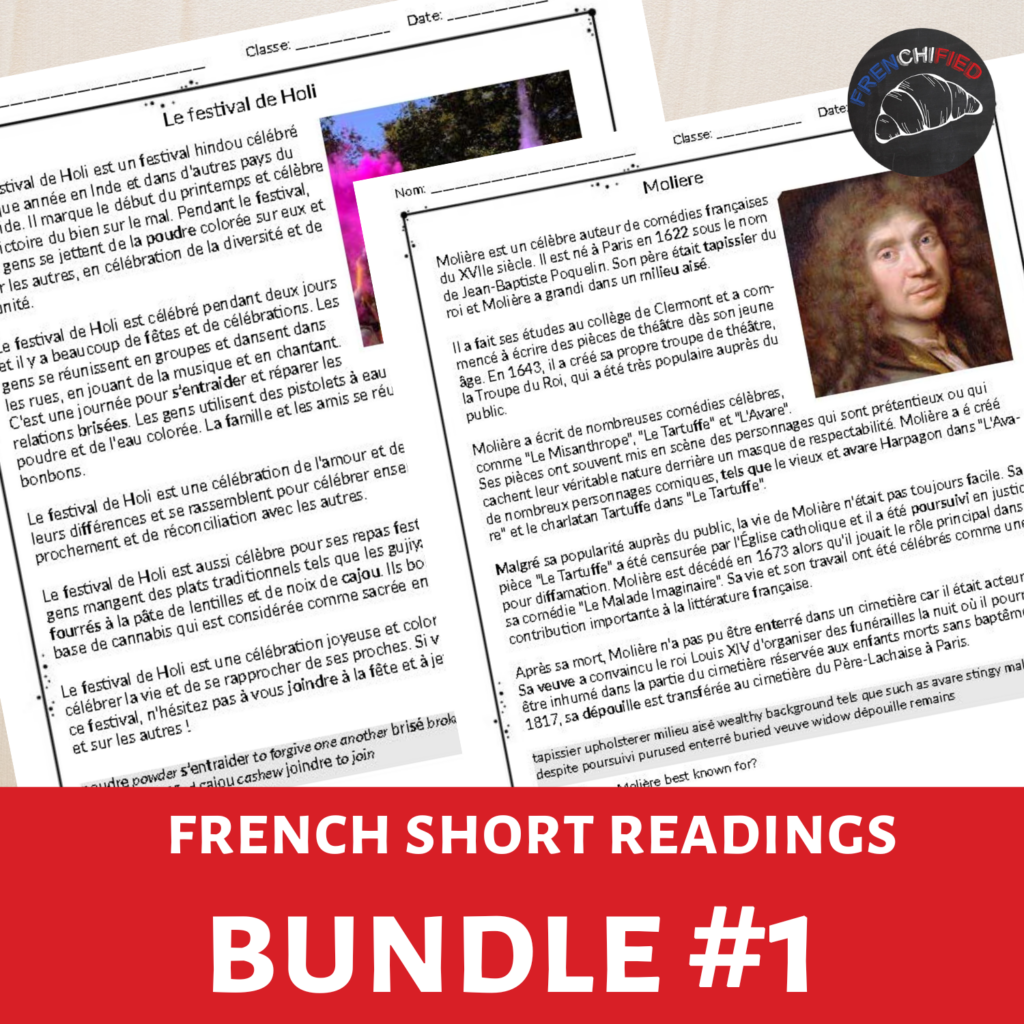 Short French reading passages - Bundle #1 | Made By Teachers