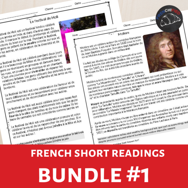 Short French reading passages - Bundle #1 | Made By Teachers