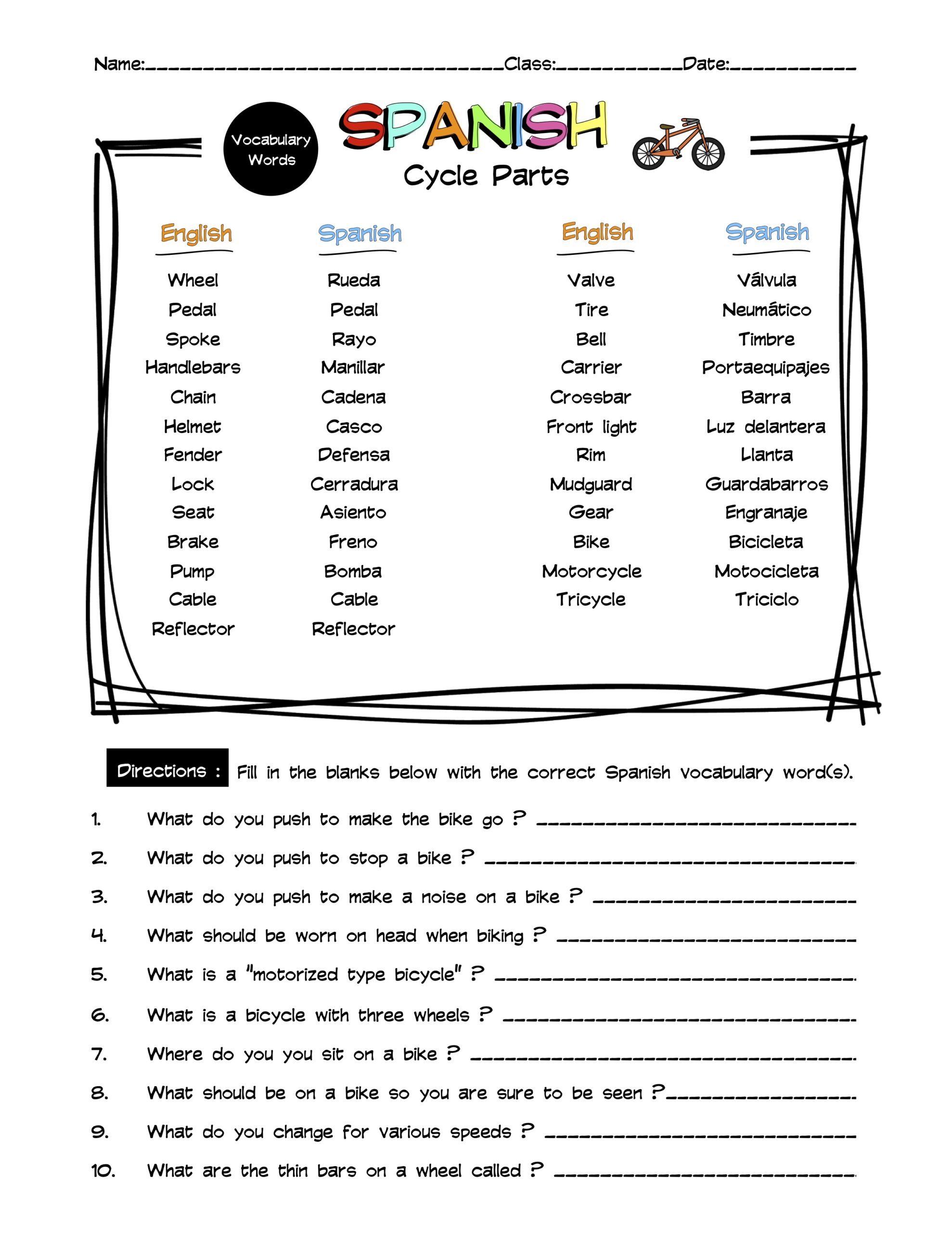 Spanish Colors Worksheet Packet | Made By Teachers