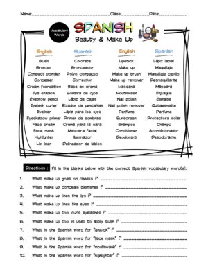 Spanish Circus & Fair Vocabulary Matching Worksheet & Answer Keys ...