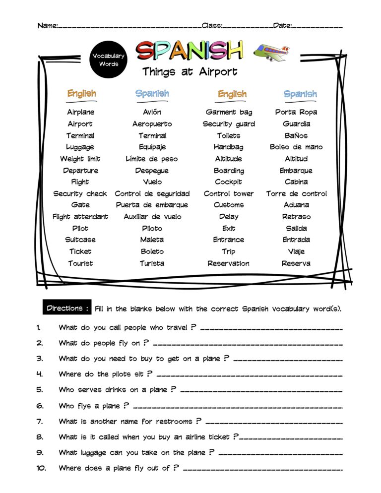 Spanish Grooming & Hygiene Vocabulary Word List Column Worksheet | Made ...