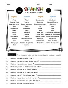 Spanish Cycle Parts Vocabulary Matching Worksheet & Answer Key | Made ...