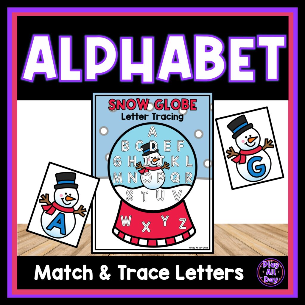 Snow Globe Alphabet | Winter Letter Matching and Tracing Activity ...