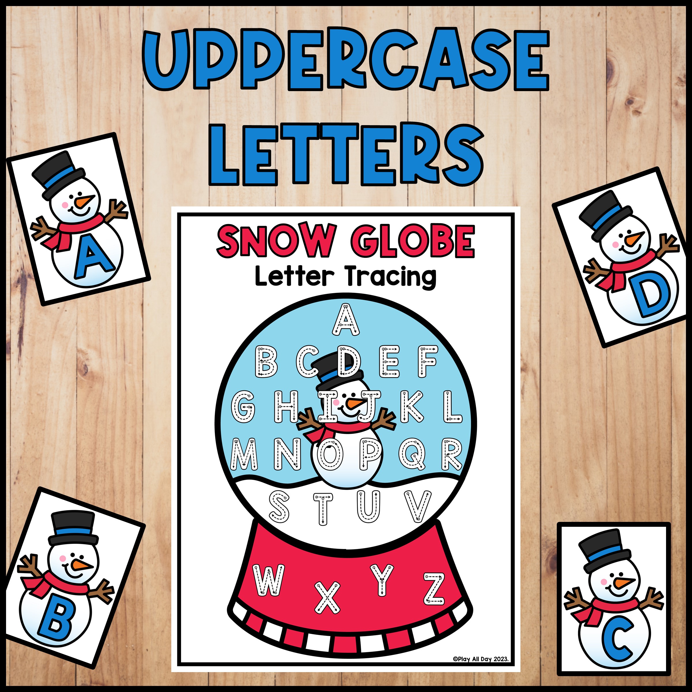 Snow Globe Alphabet | Winter Letter Matching and Tracing Activity ...