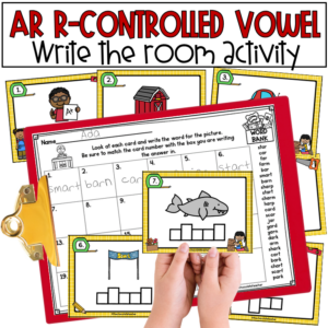R Controlled Vowel - AR - Phonics Centers - Write the Room | Made By ...