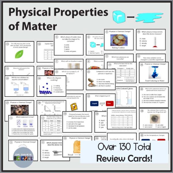 Florida SSA Science Review and Task Cards Physical Science 5th grade ...
