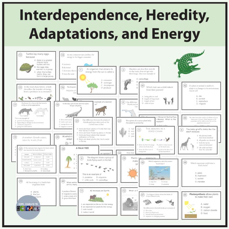 Florida SSA Science Review and Task Cards Life Science 5th grade | Made ...