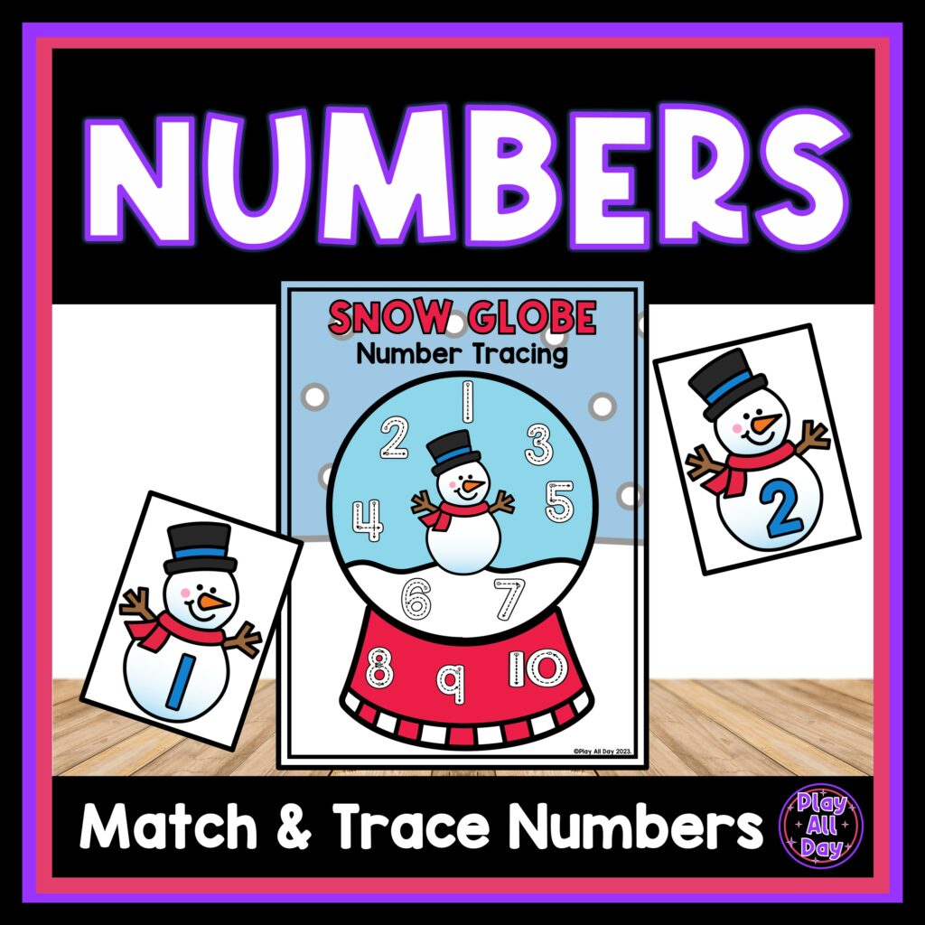 Snow Globe Numbers | Winter Number Matching and Tracing Activity | Made ...