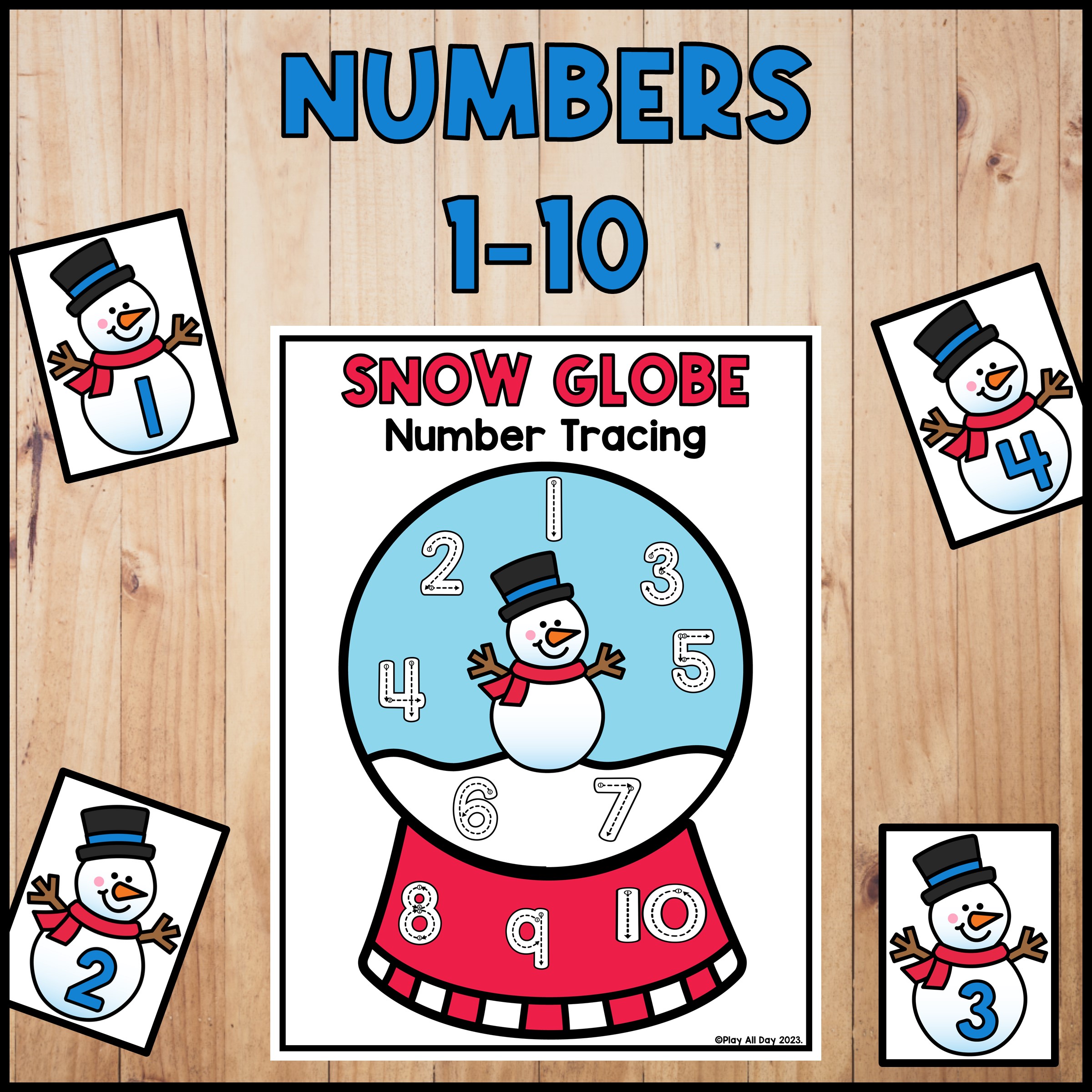 Snow Globe Numbers | Winter Number Matching and Tracing Activity | Made ...