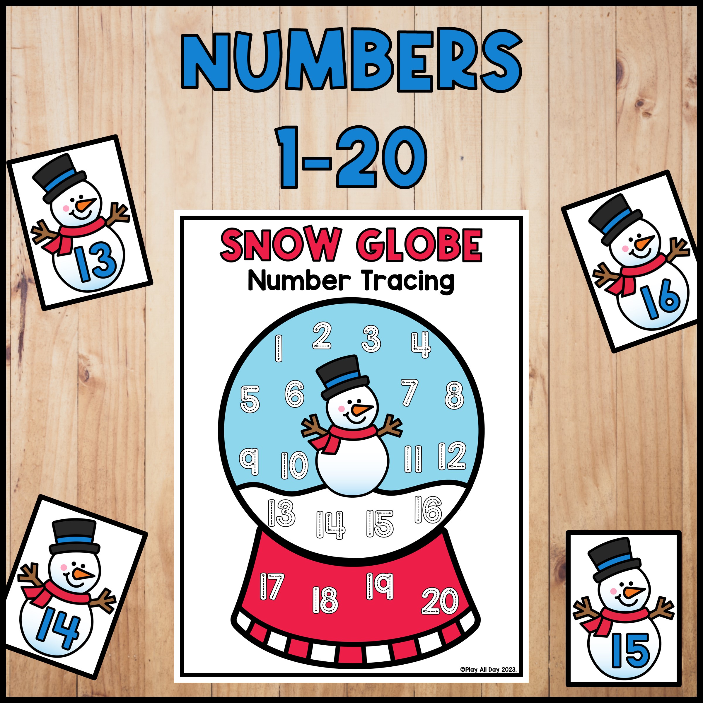 Snow Globe Numbers | Winter Number Matching and Tracing Activity | Made ...