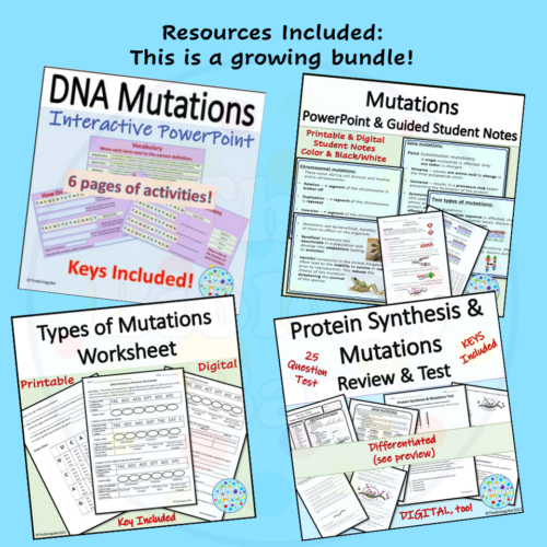 Protein Synthesis and Mutations Biology Unit Bundle | Made By Teachers