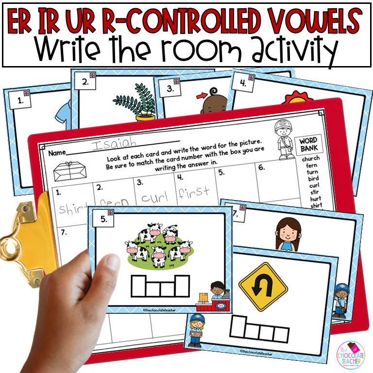 R Controlled Vowels - ER IR UR - Write the Room - Phonics Centers ...