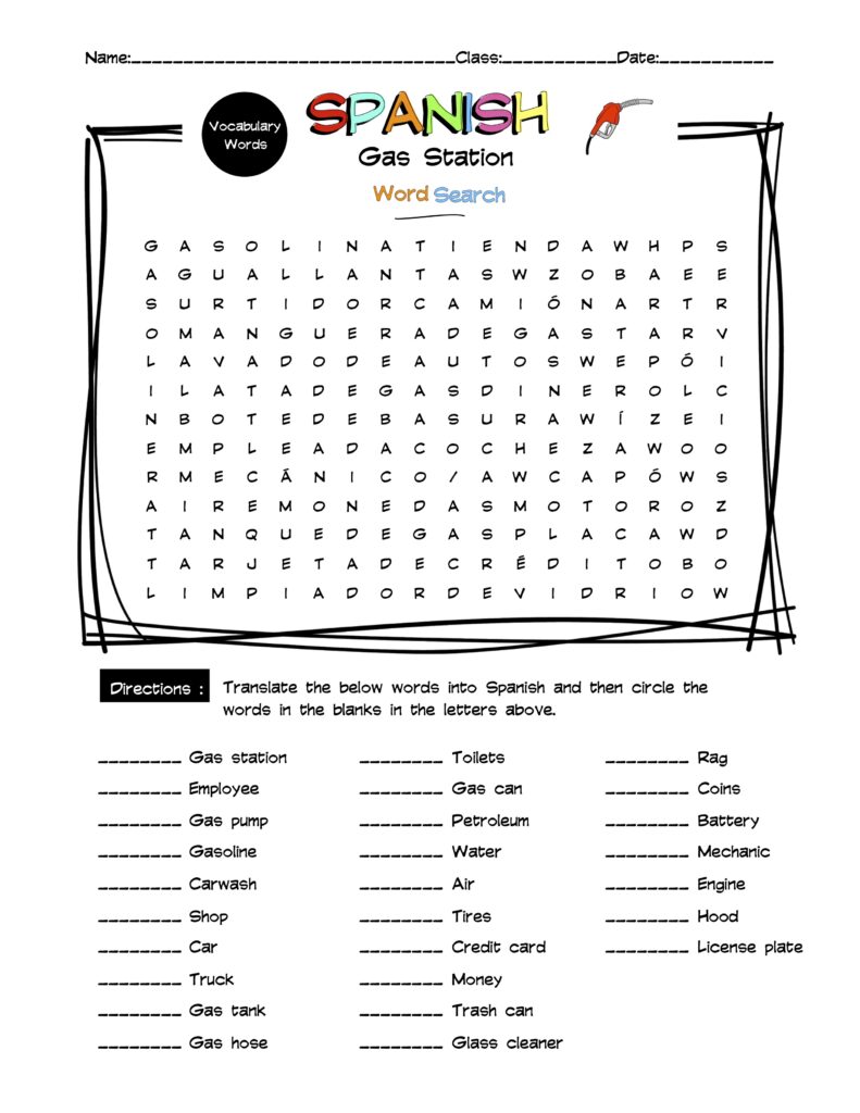 Spanish Common Greetings Vocabulary Word list Column Worksheet | Made ...