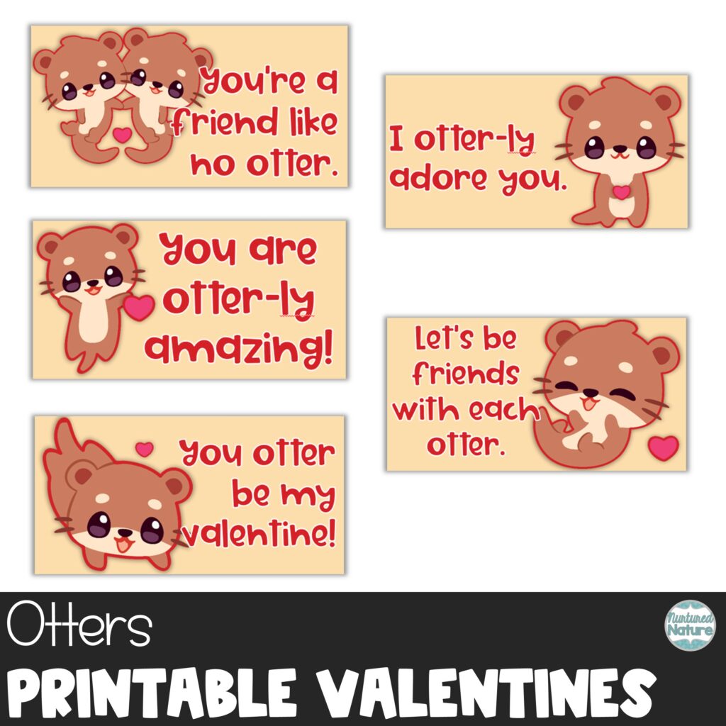 Otter Valentine’s Day Printable Cards for Kids | Made By Teachers