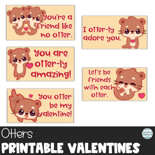 Otter Valentine’s Day Printable Cards for Kids | Made By Teachers