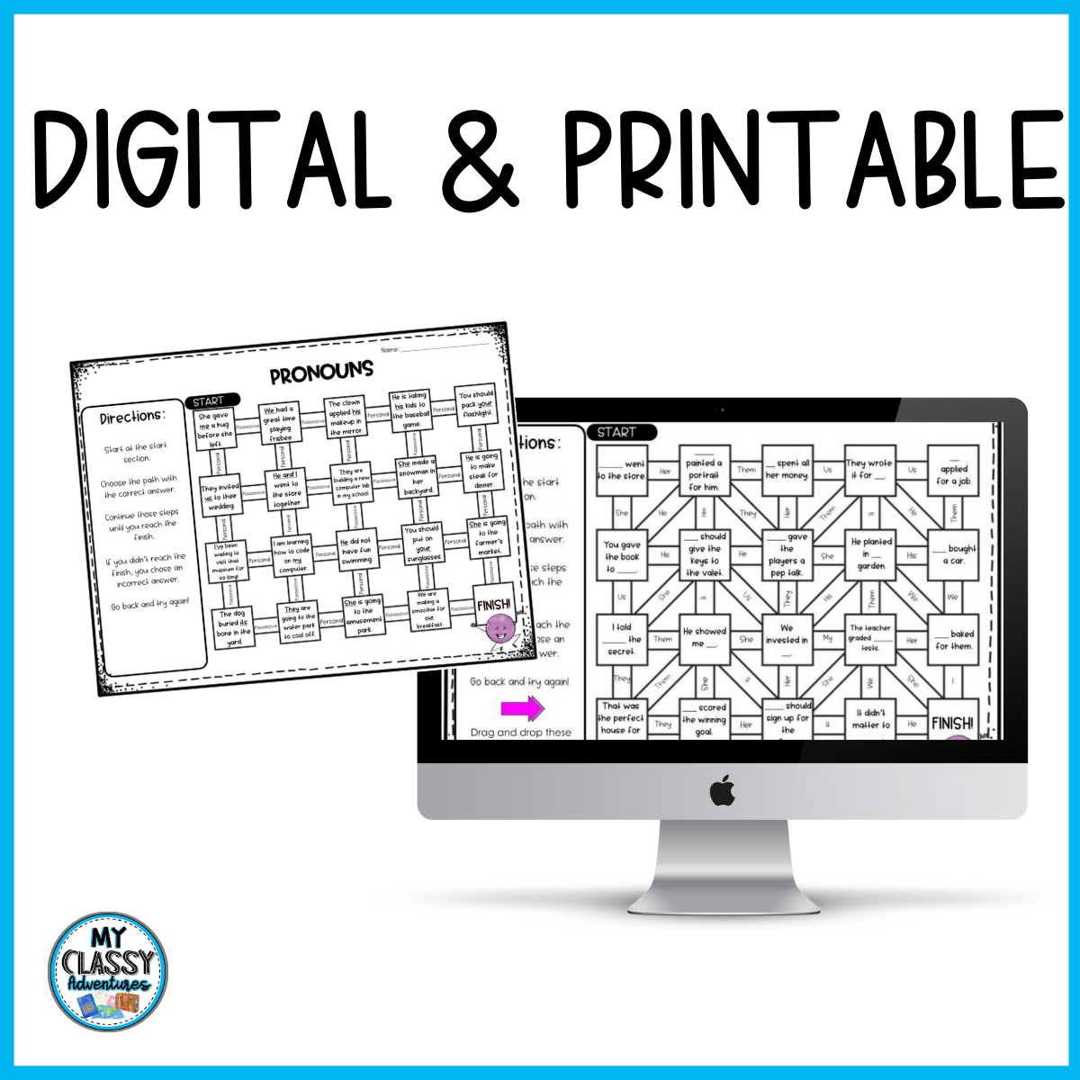 Regular and Irregular Plural Nouns Self Checking Mazes | Made By Teachers