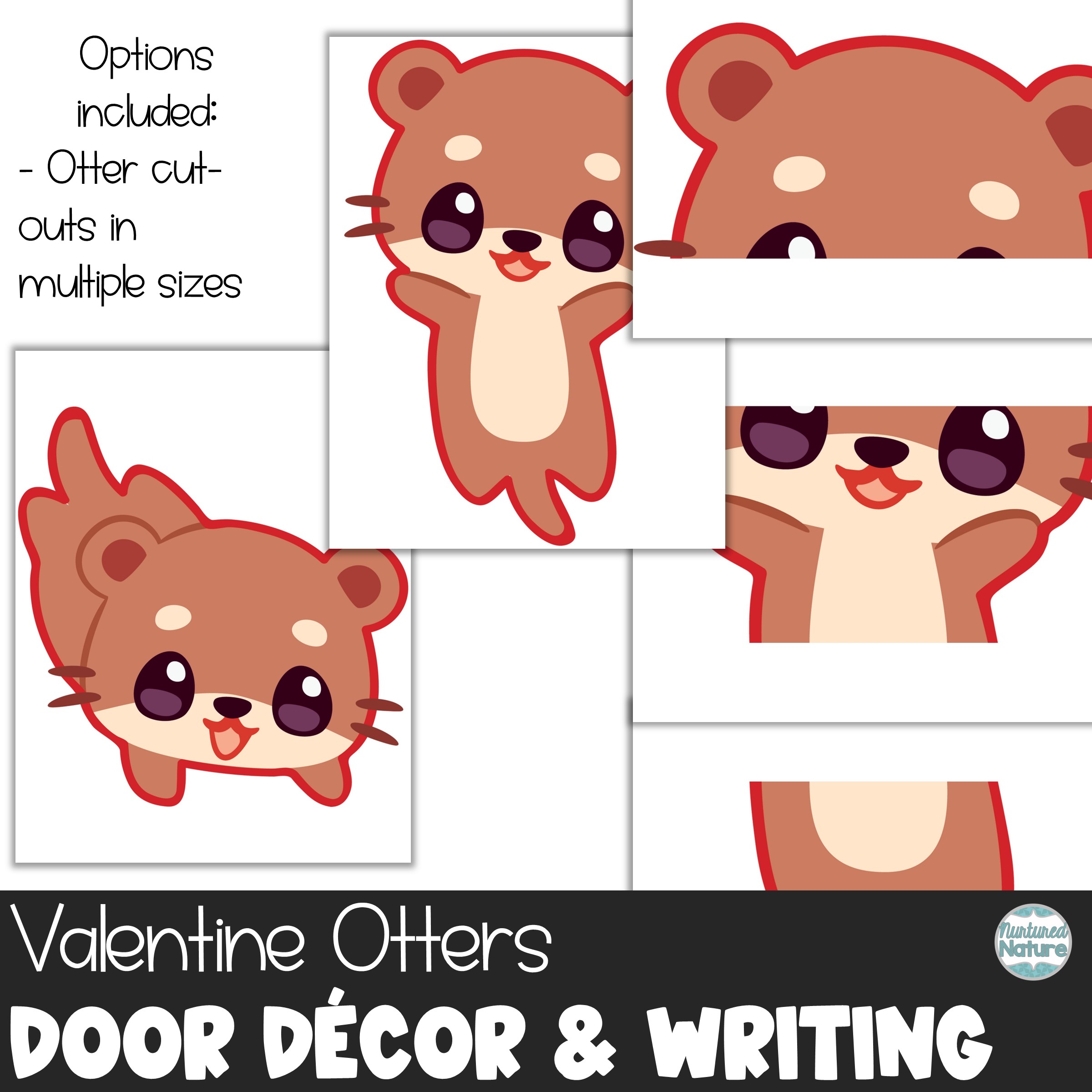 Valentine’s Day Door Display - Otter Bulletin Board with Editable Name ...