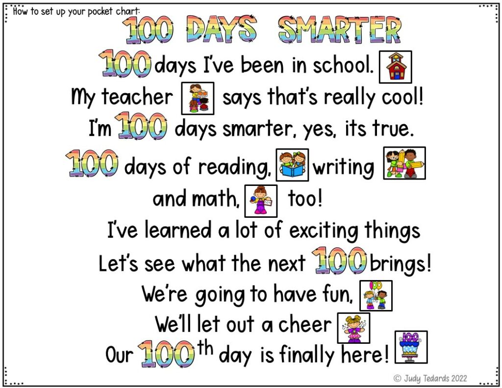 100 Days Smarter {Pocket Chart Poem} | Made By Teachers