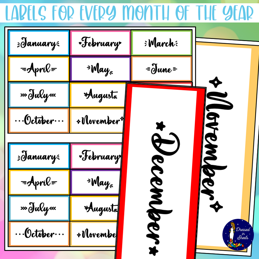 Labels for Every Month of the Year | Made By Teachers