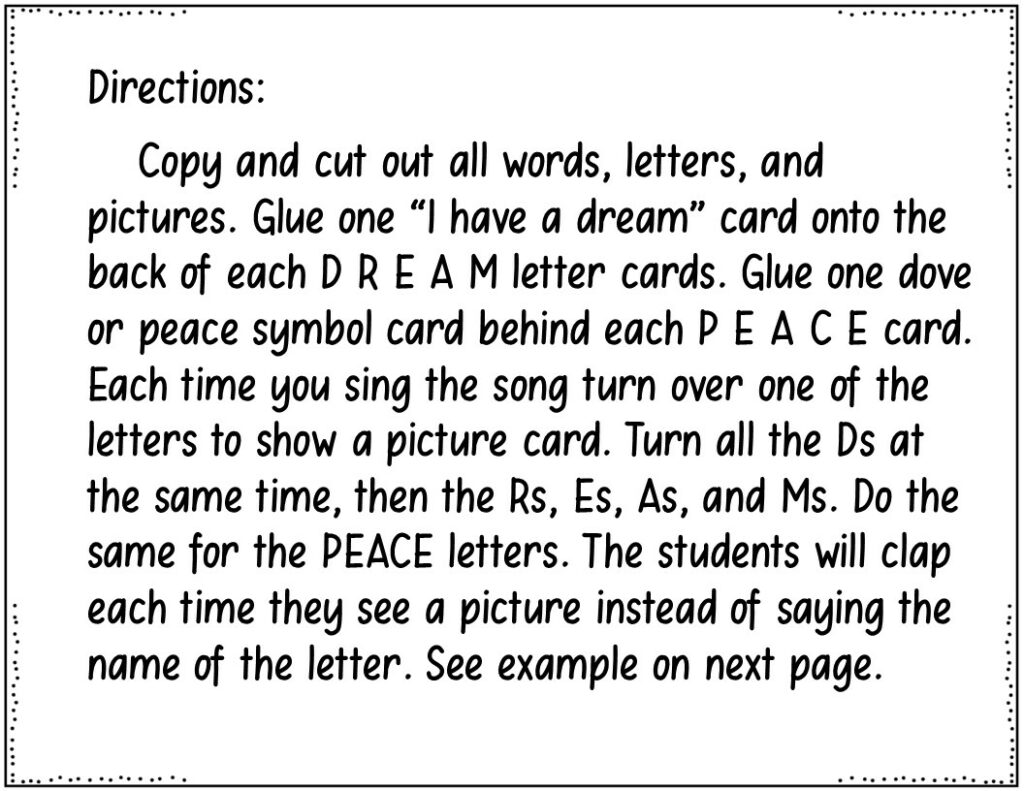 Martin Luther King {Pocket Chart Song} | Made By Teachers