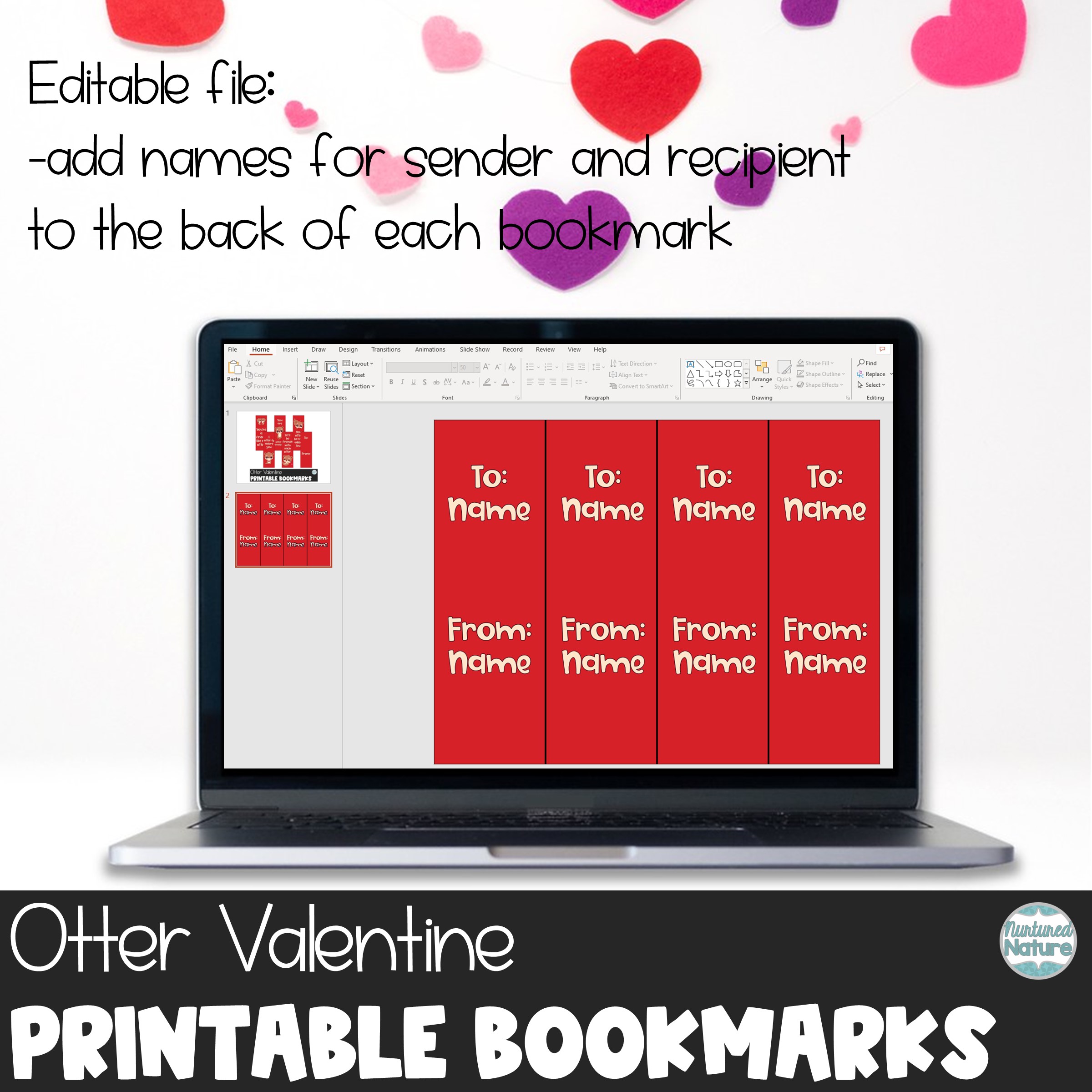 Otter Valentine’s Day Bookmarks - Printable Cards for Students | Made ...