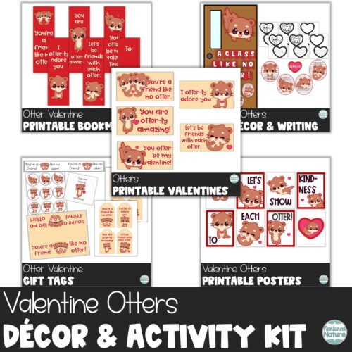 Otter Valentine’s Day Party Decor and Activity Kit - Bulletin Board ...