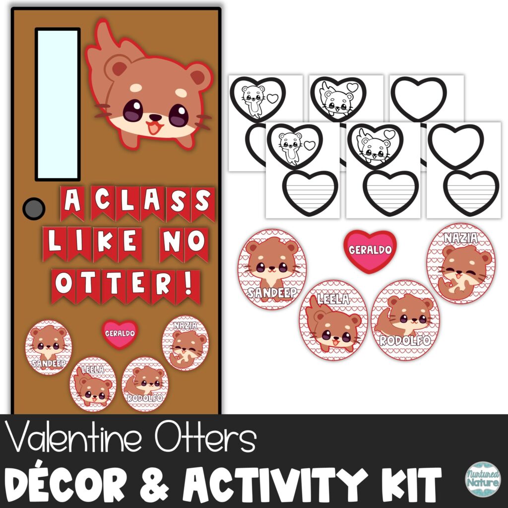 Otter Valentine’s Day Party Decor and Activity Kit - Bulletin Board ...