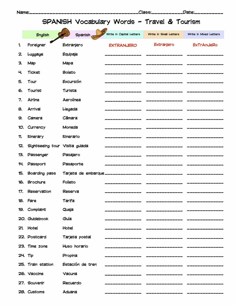 Spanish Sports Equipment Vocabulary Matching Worksheet & Answer Key ...