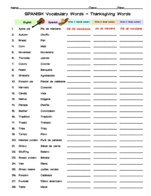 Spanish Types Of Shoes Vocabulary Word List Worksheet & Answer Key ...