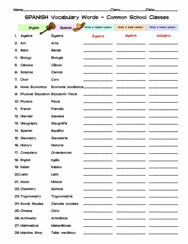 Spanish Vocabulary List Printable At Michael Brehm Blog Spanish Vocabulary List Printable At Michael Brehm Blog