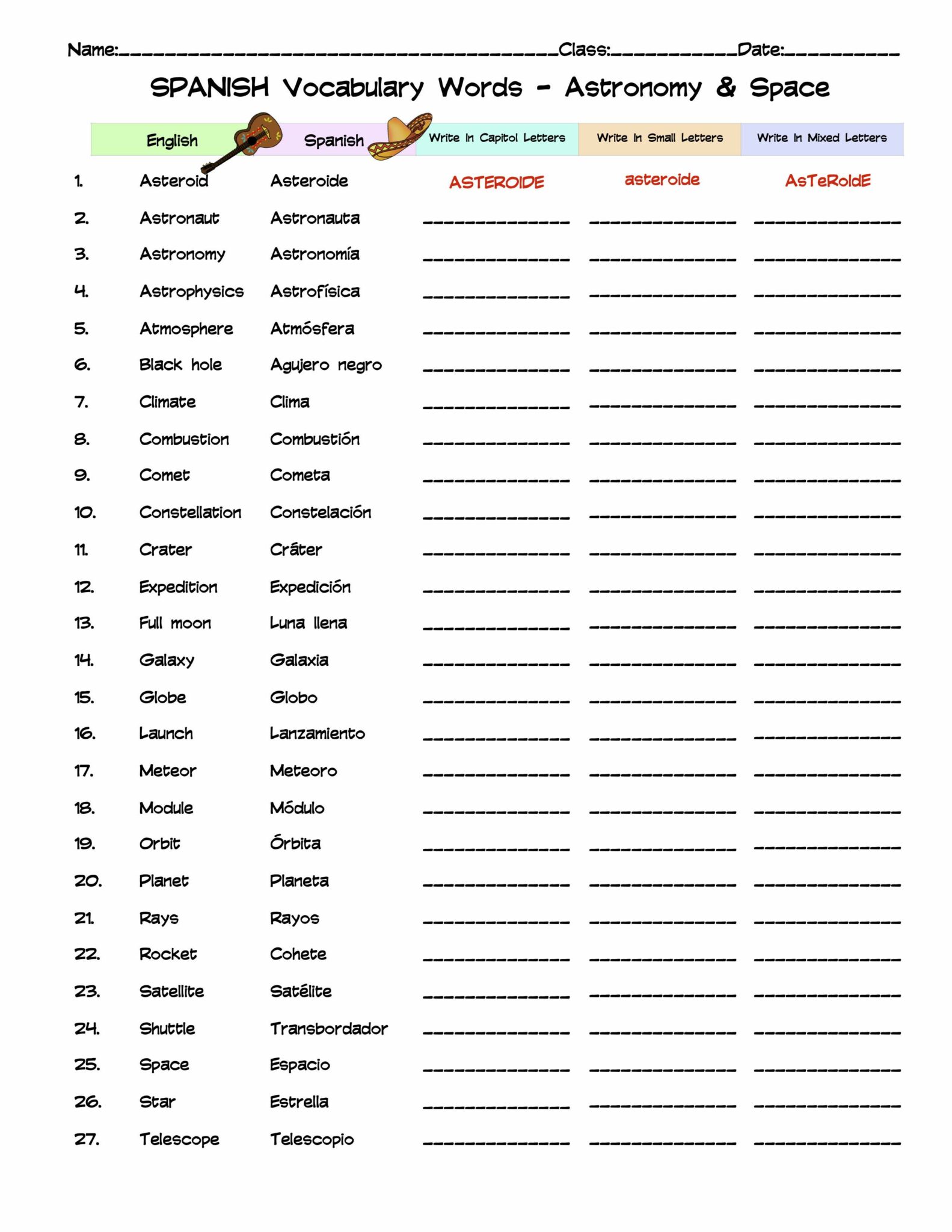 Spanish Common Phrases Vocabulary Matching Worksheet & Answer Key ...