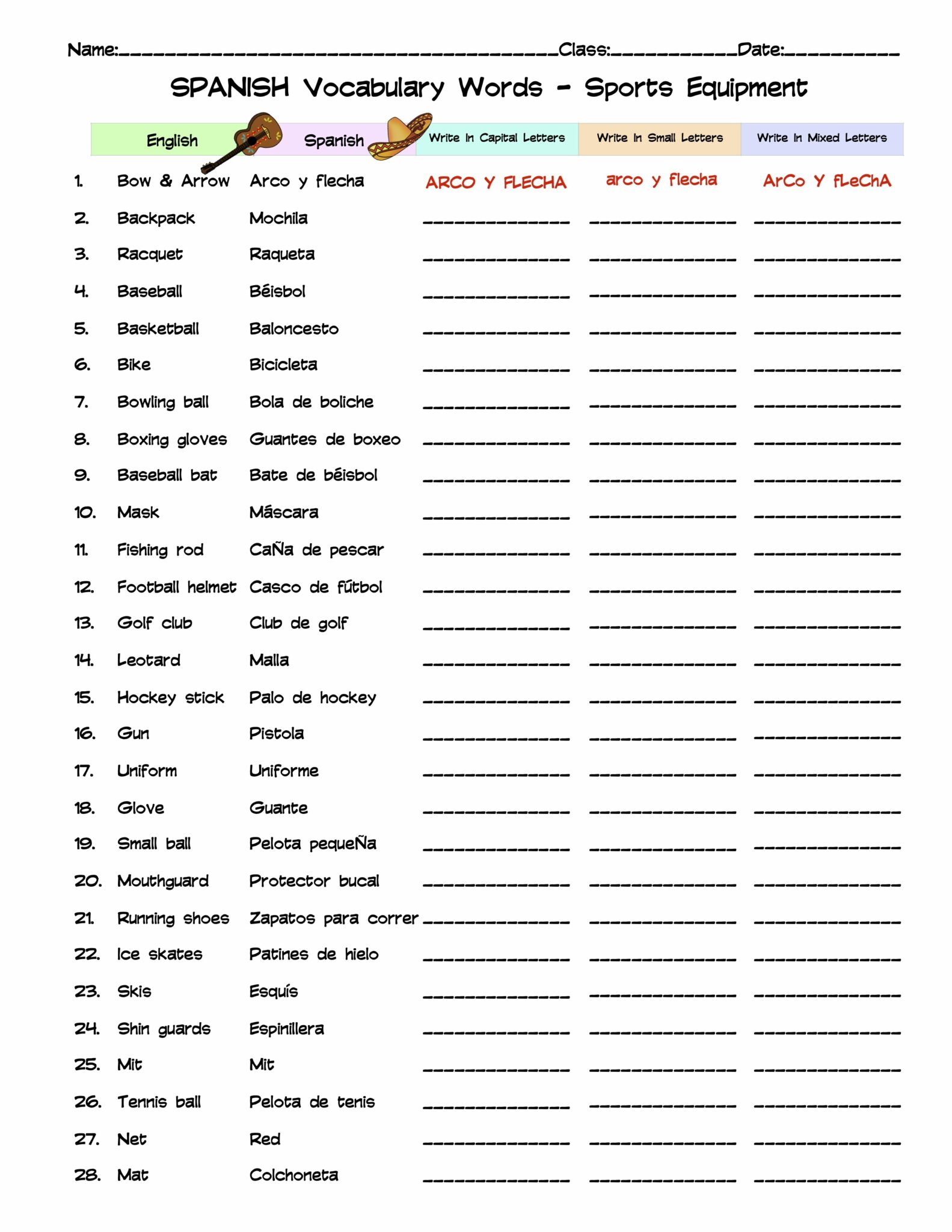 Spanish Hotel Vocabulary Matching Worksheet & Answer Key | Made By Teachers