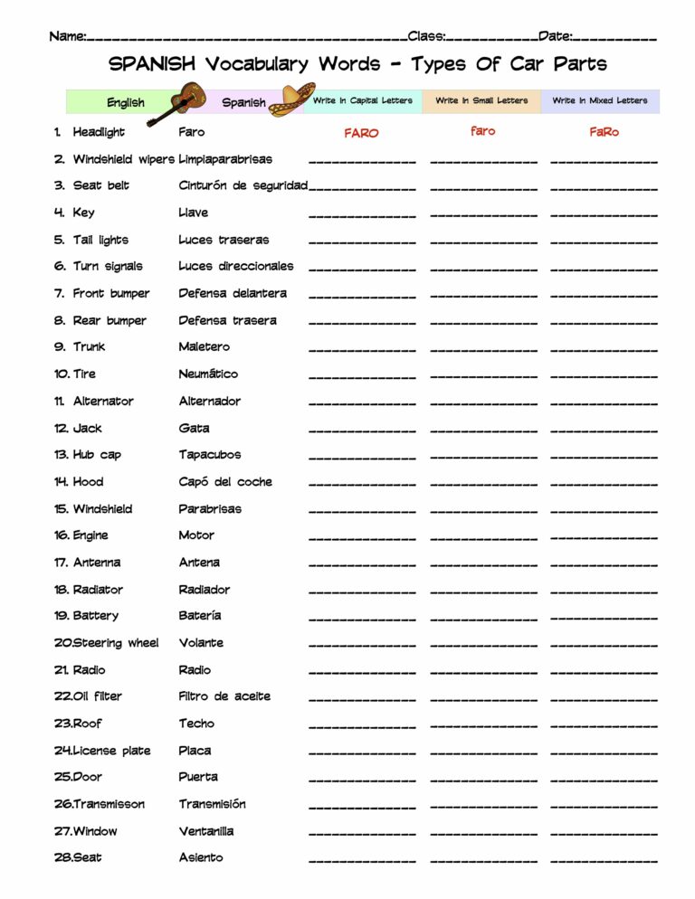Spanish Emotions Vocabulary Matching Worksheet & Answer Key | Made By ...