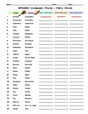 Spanish Garage Items Vocabulary Matching Worksheet & Answer Key | Made ...