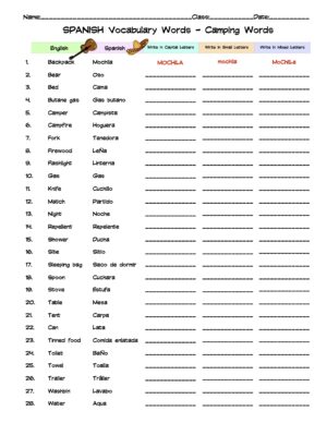Spanish Household Items Vocabulary Word List Worksheet & Answer Key ...